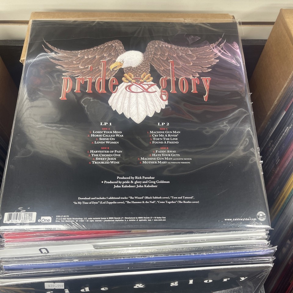 PRIDE & GLORY (Zakk Wylde) LIMITED Colored Vinyl 2 LP [NEW/SEALED] zack ...