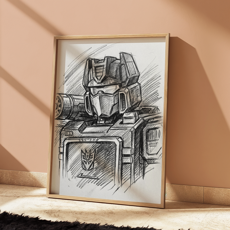 SOUNDWAVE TRANSFORMERS DRAWING PRINT PORTRAIT SKETCH 8" x 10" WALL ART ...