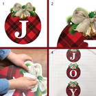 3Pcs Buffalo Plaid Christmas Wreaths Front Door Rustic Decor Joy Sign ...