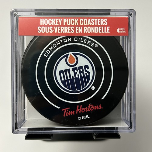 Edmonton Oilers NHL Hockey Puck Drink Table Coasters Tim Hortons Set Of ...