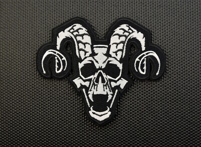 Premium Embroidered Skulltanic Ram Morale Patch Satan Skull 666 Demonic ...