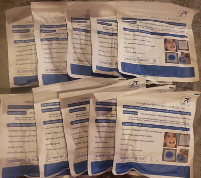 10 Pcs Dental Disposable Mouth Gag White Soft Sterile Rubber Dam Cheek ...