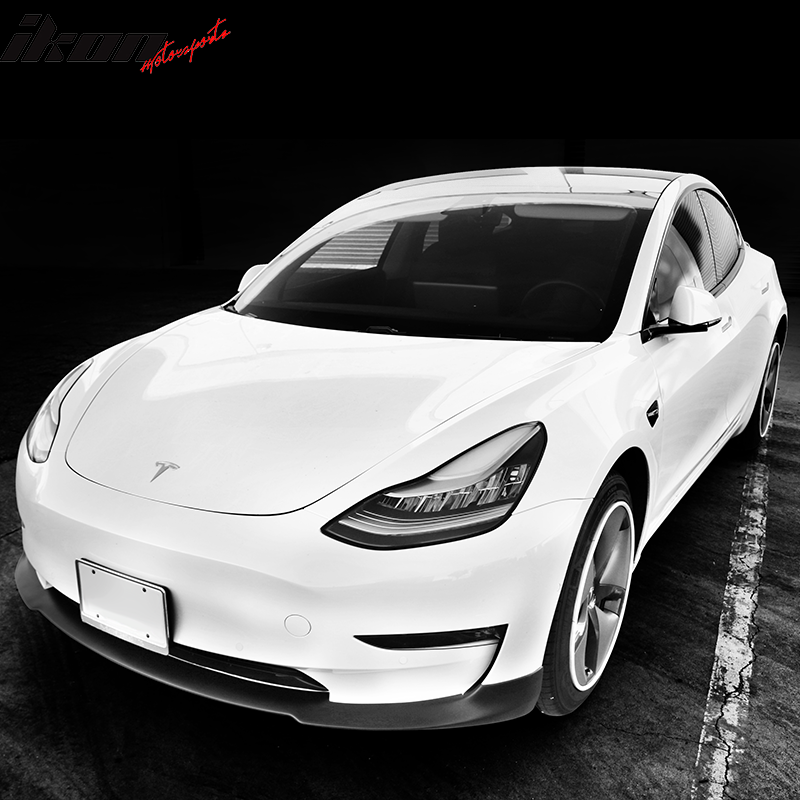 Fits 17-23 Tesla Model 3 RPM Style Front Bumper Lip Spoiler PP Matte ...