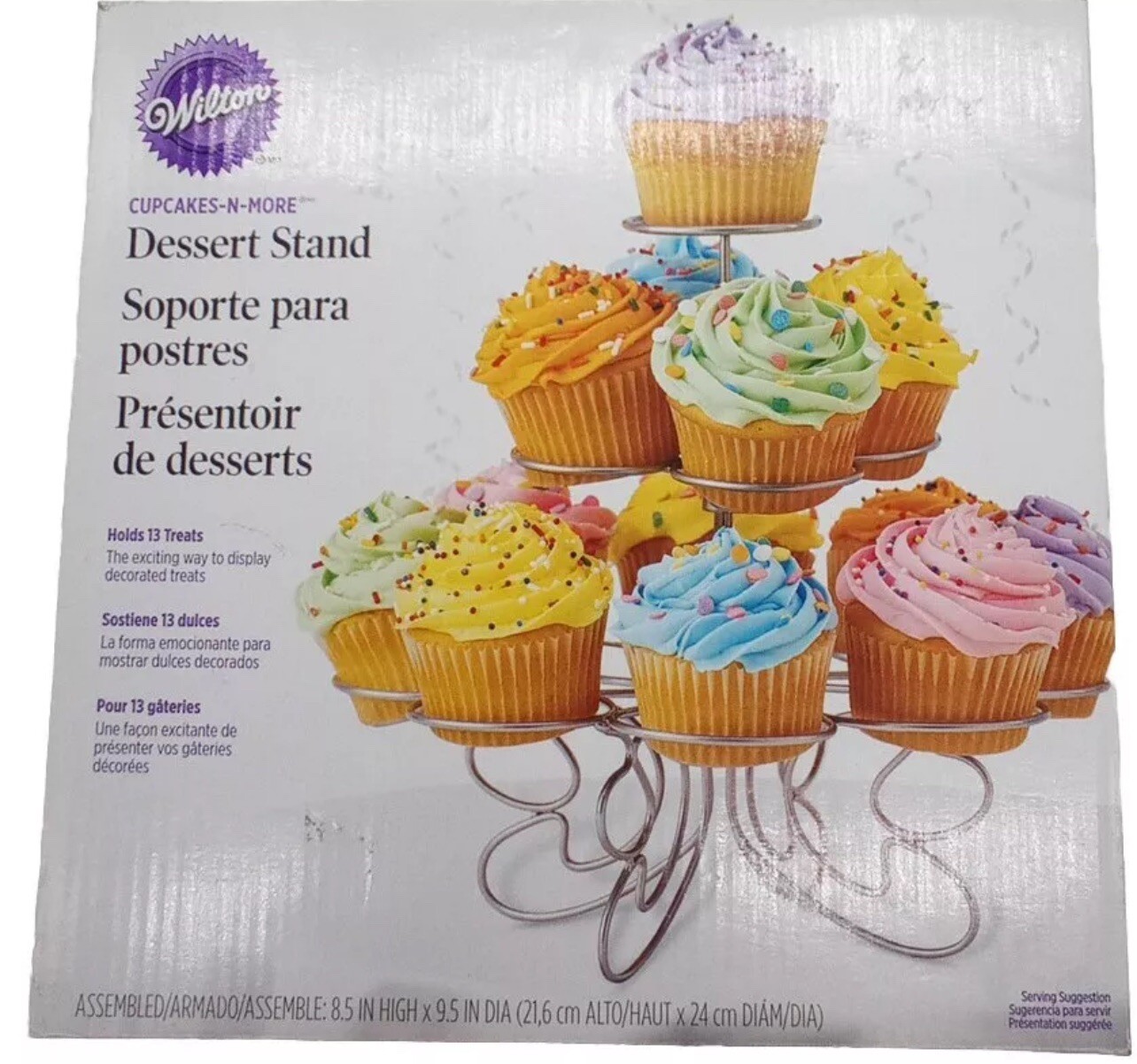 Wilton Cupcakes & More Dessert Stand 3 Tier Metal Finish Holds 13 ...