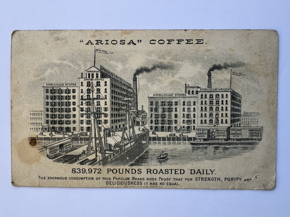 Ariosa Coffee - Young Woman by Sea with Fish | eBay