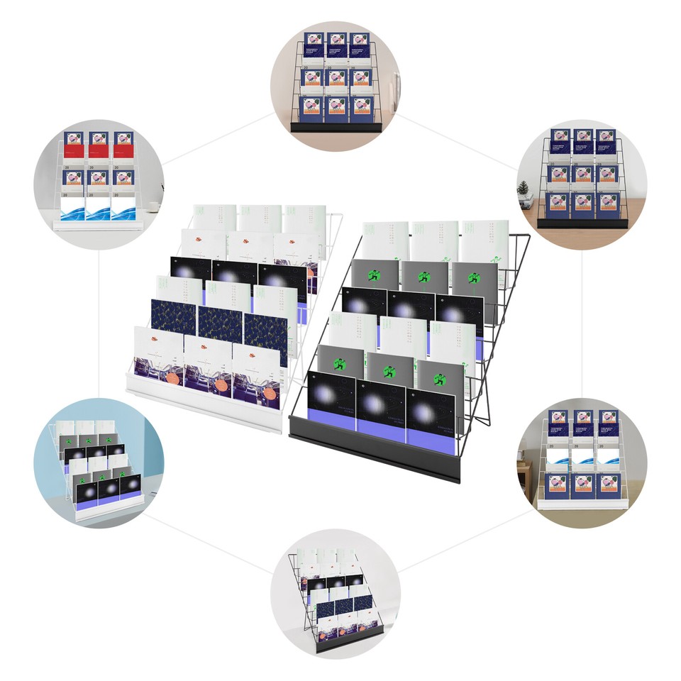 6 Tier Wire Countertop Rack Comic Book Rack Book Display Stand For ...