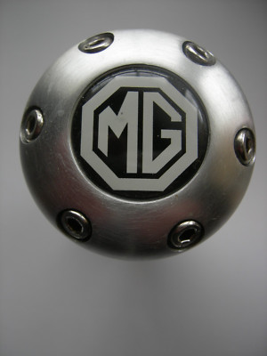 MG MGA MGB MIDGET TD TC ALUMINUM LEATHER GEAR SHIFT KNOB BLACK/WHITE | eBay