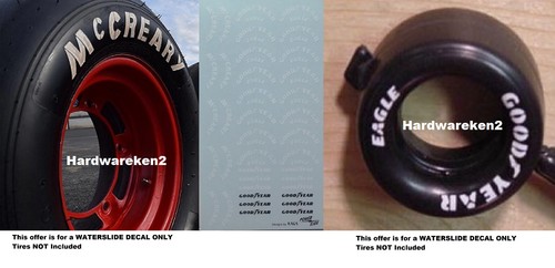 NASCAR DECAL 1981-1992 WHITE GOODYEAR / McCREARY TIRE DETAIL SHEET 1/24 ...