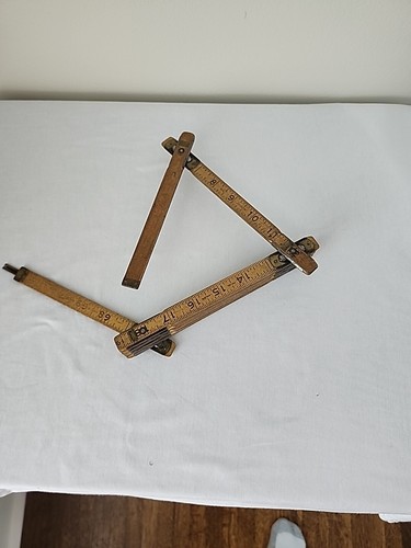 Vintage Lufkin Folding 6 Foot Ruler Wood Brass | eBay