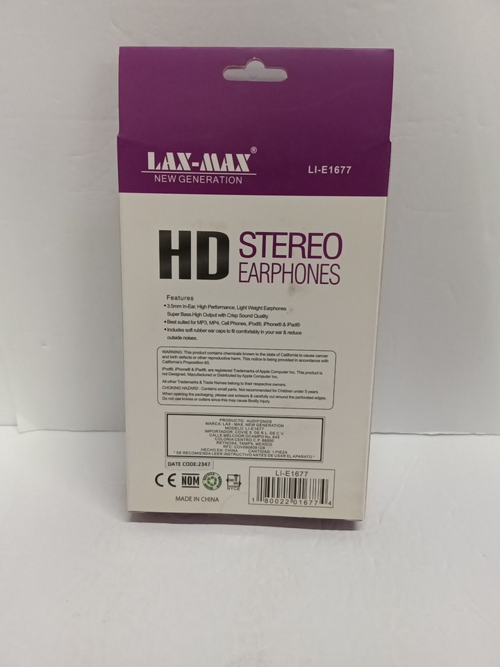 Lax-Max HD Stereo Earphones | eBay