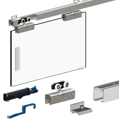 Soft Close Sliding Door Track System For Glass Doors Up To 80 Kg 2000mm ...
