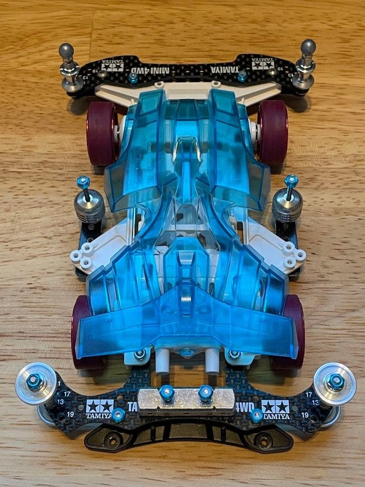 Mini 4Wd Rising Trigger Clear Blue Paint | eBay