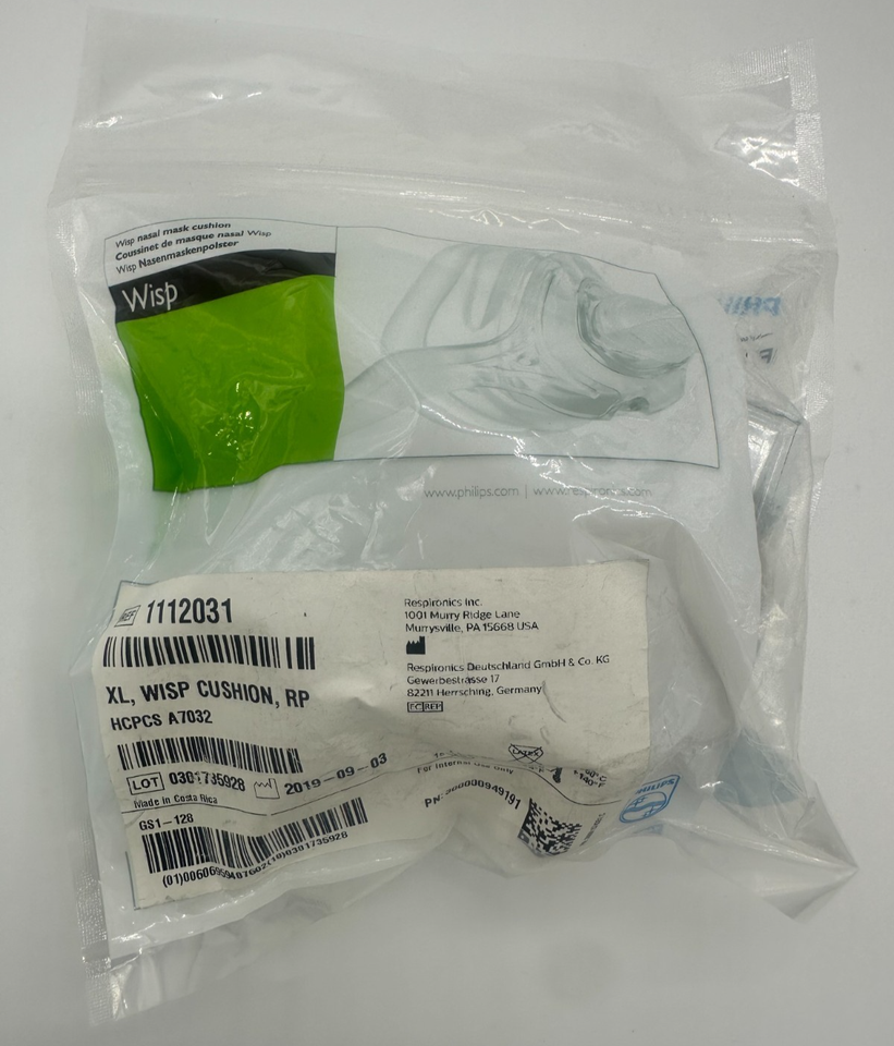 Philips Respironics Wisp Nasal Mask Cushion Replacement 1112031 - XL | eBay