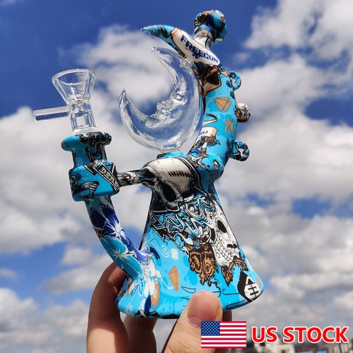 1Pc Silicone Smoking Hookah Moon Teapot Bong Shisha Glass Bowl Shisha ...
