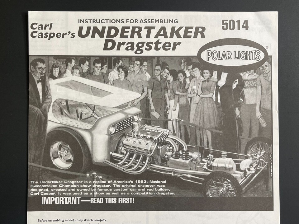 Polar Lights - Undertaker Dragster Car - Original Model Kit Instruction ...