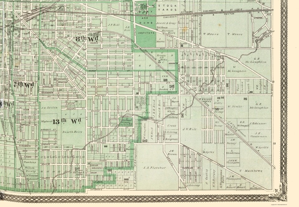 Historic City Map - Indianapolis Indiana - Baskin 1876 - 23 x 33.27 | eBay
