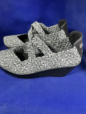 Wedge Heel BM Bernie Mev Mary Jane Woven Black Womens shoes size 38 ...
