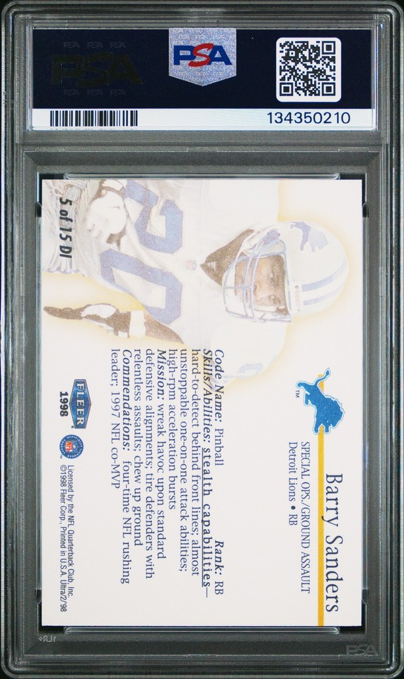 1998 Ultra Damage Inc. / Barry Sanders INSERT / PSA 10 GEM MINT | eBay