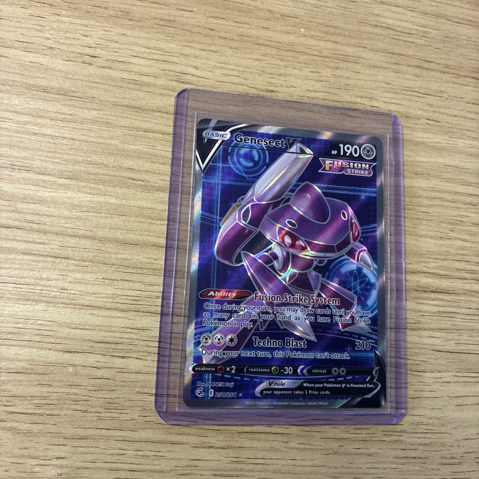 Pokemon Fusion Strike Genesect v Full Art Holo Card 254/264 Ultra Rare ...