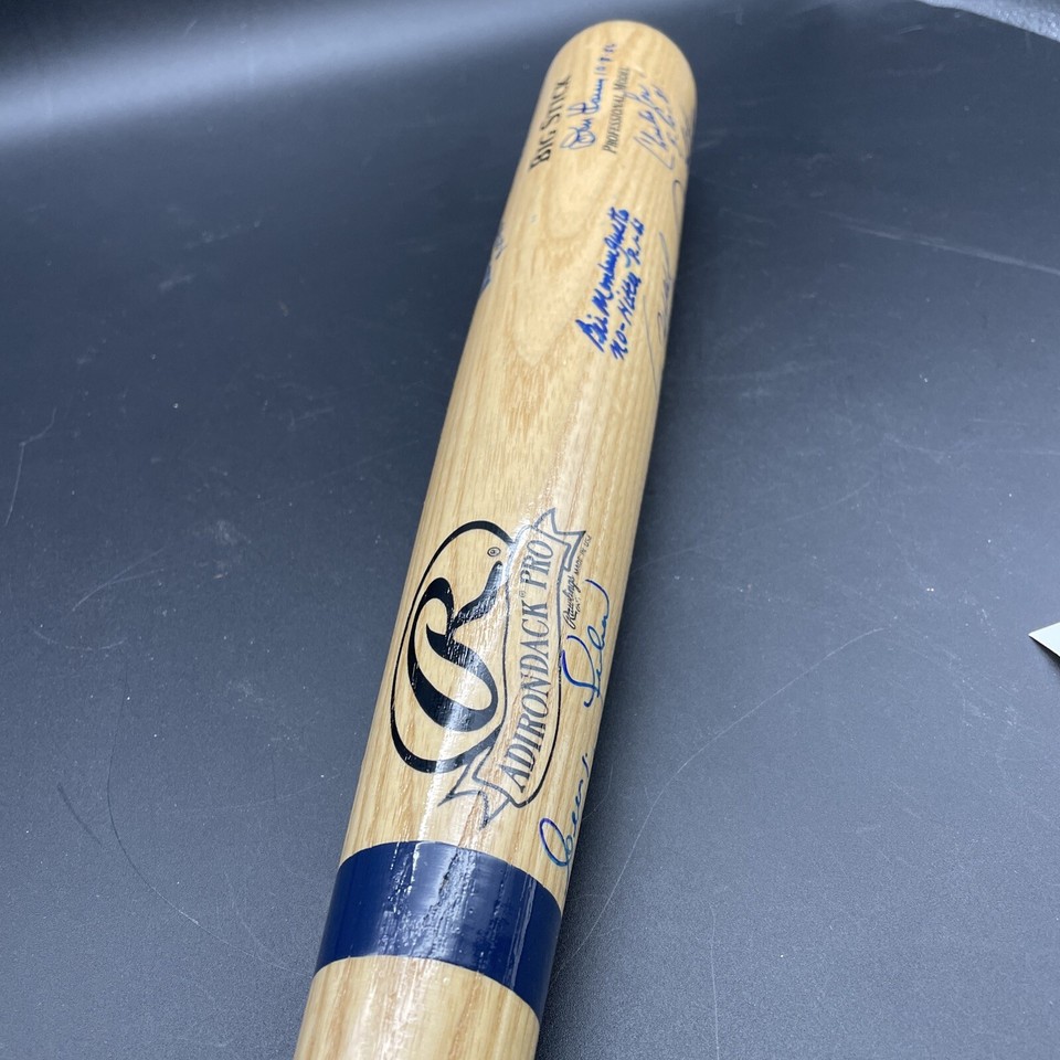 VERY RARE Rawlings Bat signed by 9 MLB players who threw a No-Hitter w ...