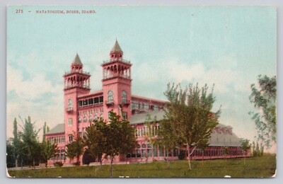 Natatorium Building Boise Idaho ID DB Towers Trees Postcard Vtg ...