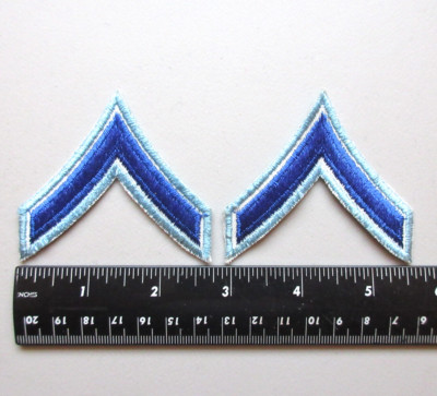 PRIVATE MILITARY SECURITY OFFICER UNIFORM RANK STRIPES PATCHES (BLUE ...