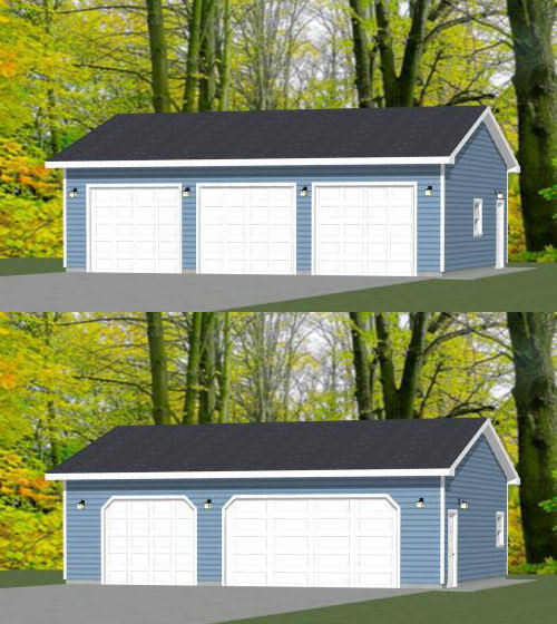 36x28 3-Car Garage -- 1,008 sq ft -- PDF Floor Plan -- Model 11C | eBay