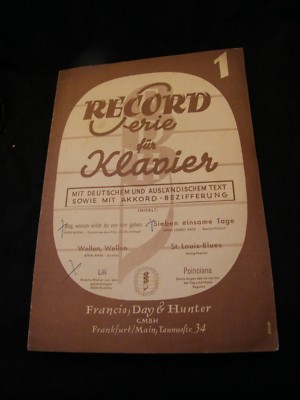 Partition Record Series for Piano No. 1 Music Sheet | eBay