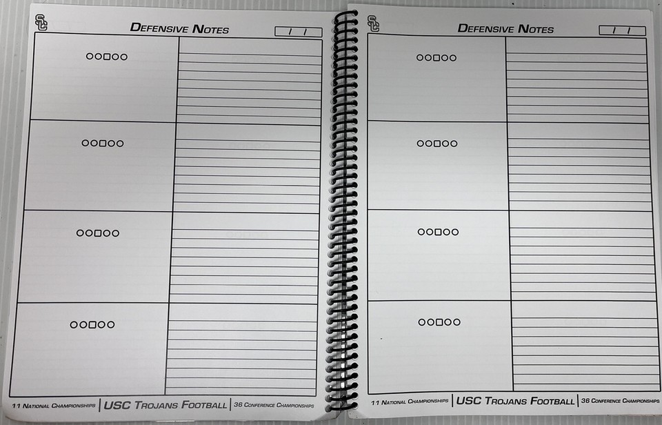 Defensive Notes - USC Football Notebook | eBay