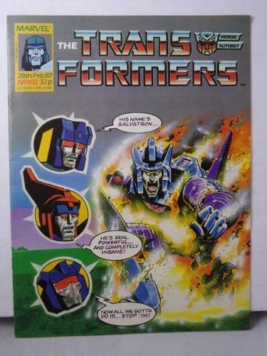 Marvel Transformers #102 Feb 1987 "Fallen Angel" Galvatron Vintage VF ...