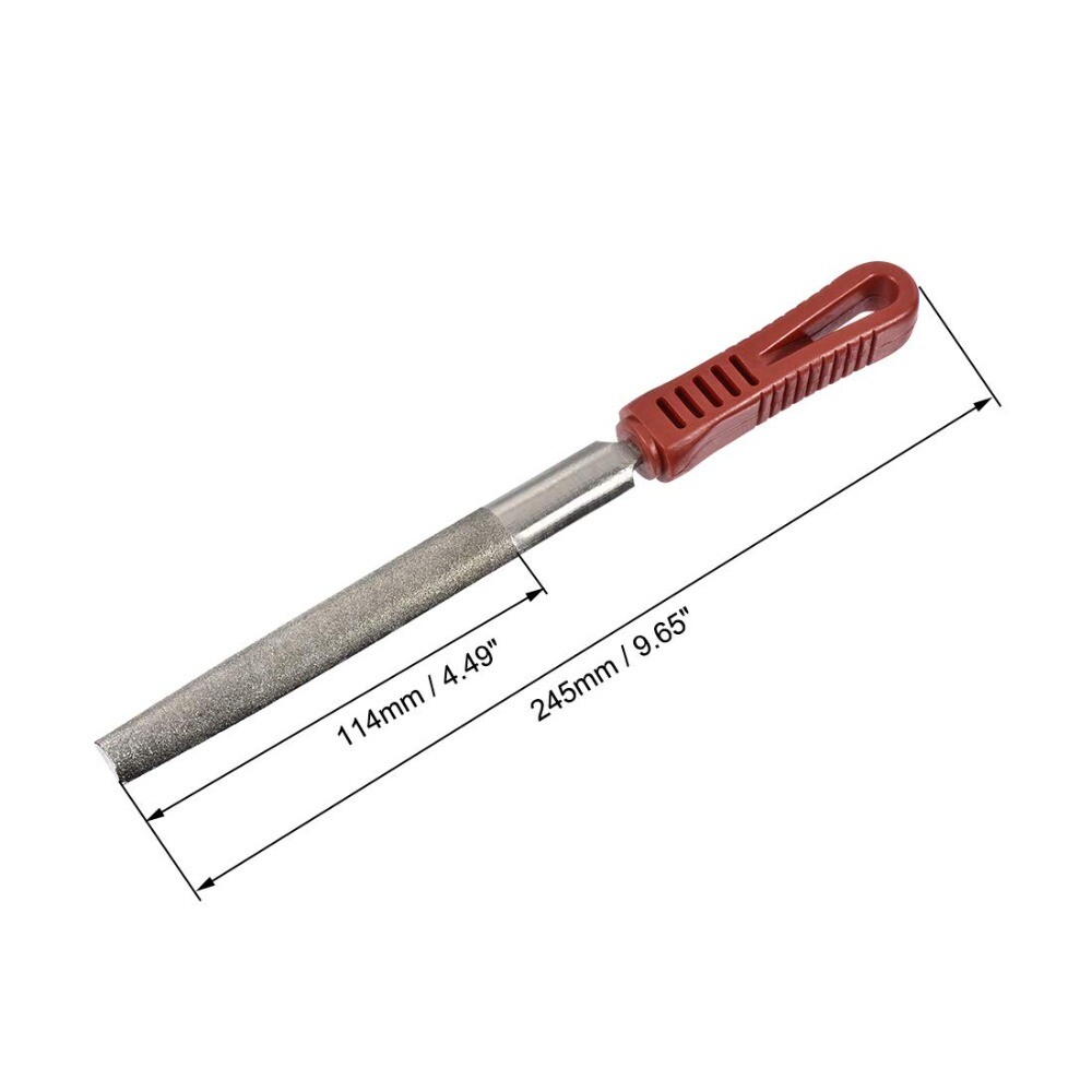 Red Half Round File with Red Plastic Handle Polishing Flat Board File ...