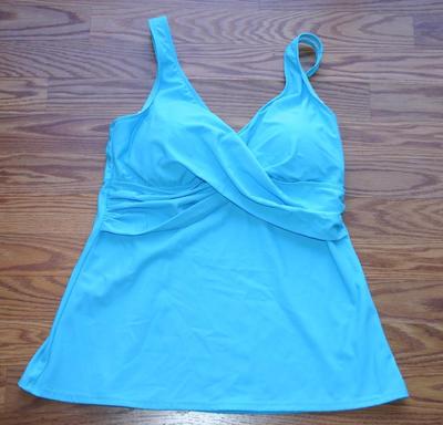 BUILD YOUR OWN SWIMSUIT 24W CROSSOVER PRETTY TEAL BLUE TANKINI BATHING ...