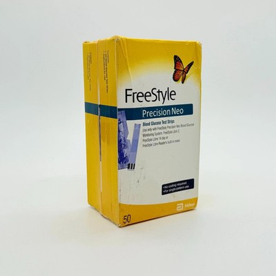 100 FreeStyle Precision Neo Blood Glucose Test Strips ( 50 CT x 2) Exp ...