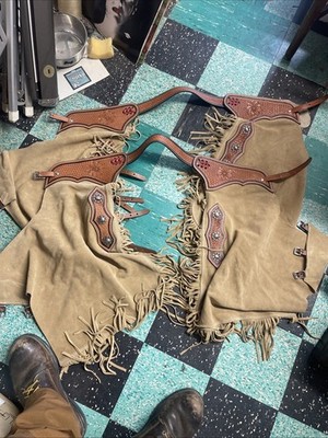Set Of 2 Western Leather Chaps Nice Shape | eBay