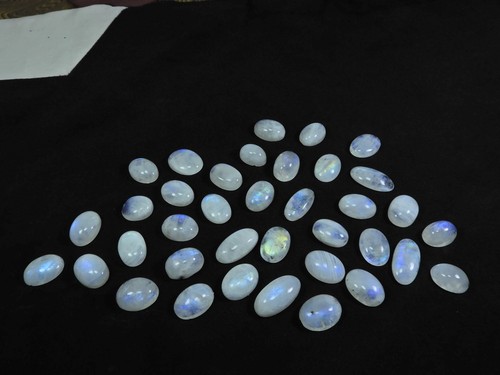 08X12-08X18MM Natural Rainbow Moonstone Oval Cabochon 36Pcs Gemstone ...