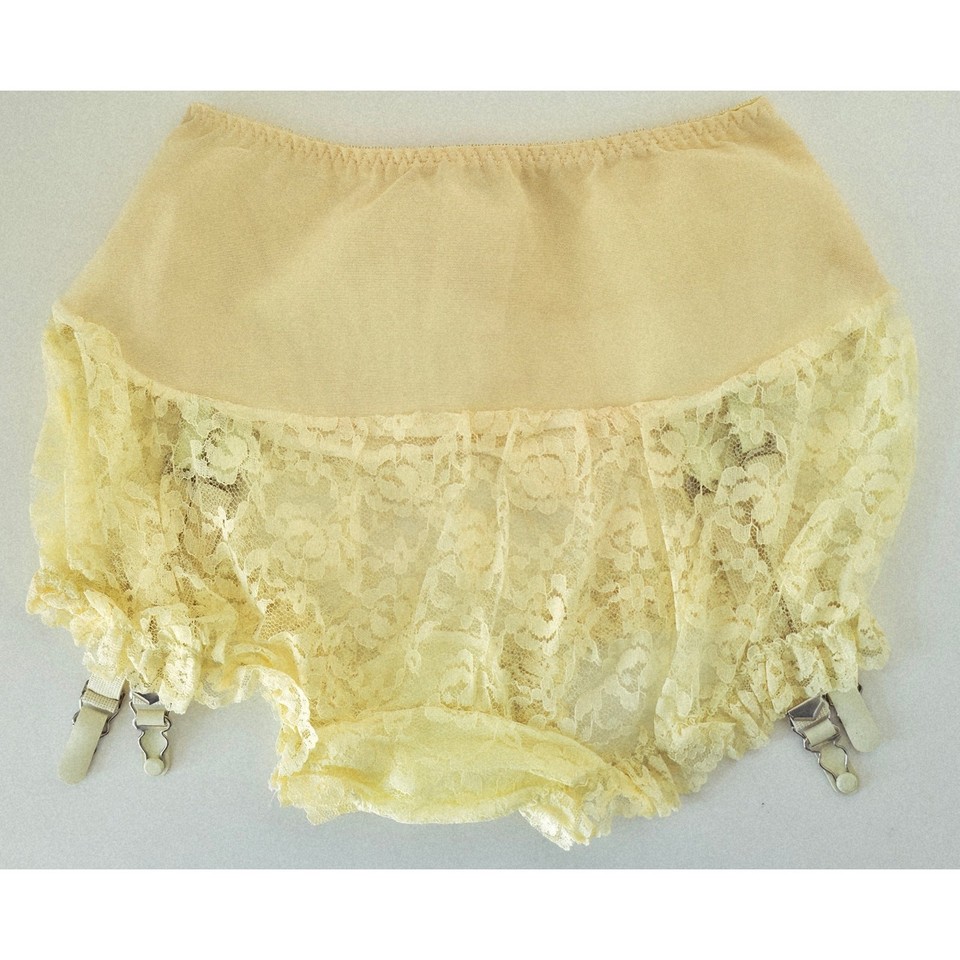 VINTAGE *NEW* 1960's ILGWU Women's Yellow High Waist with Lace Garter ...