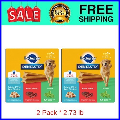 PEDIGREE DENTASTIX Large Dog Dental Care Treats Beef & Fresh Pack, 2 ...