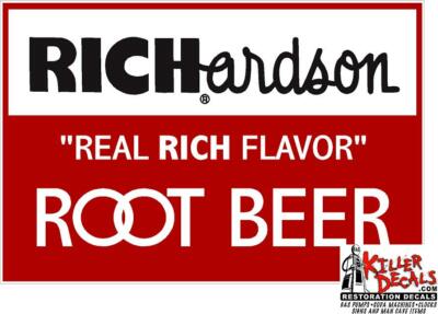 (RICH-101) 3" RICHARDSON ROOT BEER COOLER POP soda machine decal ...