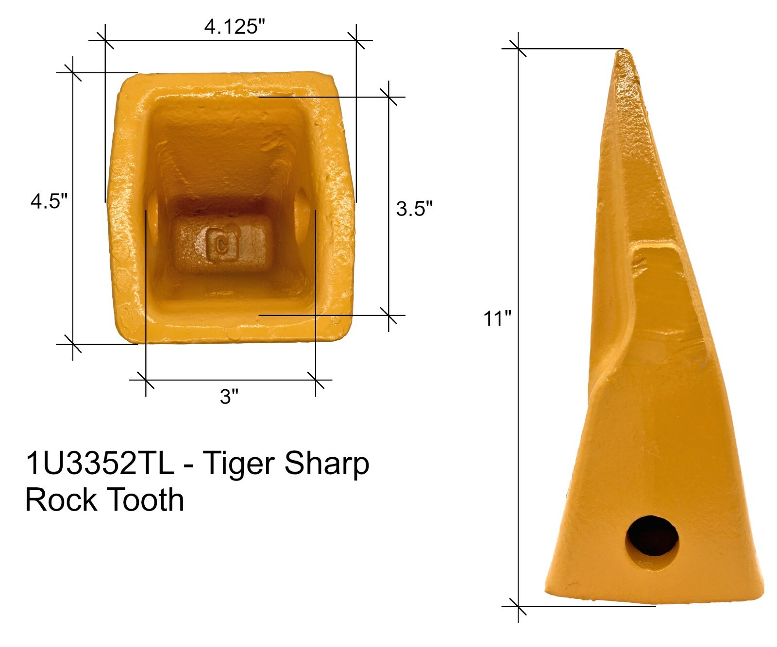 5 Excav. Bucket Single Sharp Rock Teeth w Pins, Fits CAT J350 Series ...