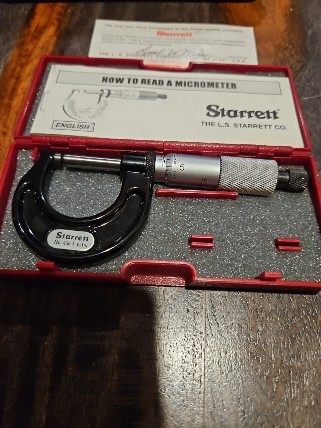 Starrett T436.1XRL-1 Outside Micrometer - 0-1 in Range GREAT CONDITION ...