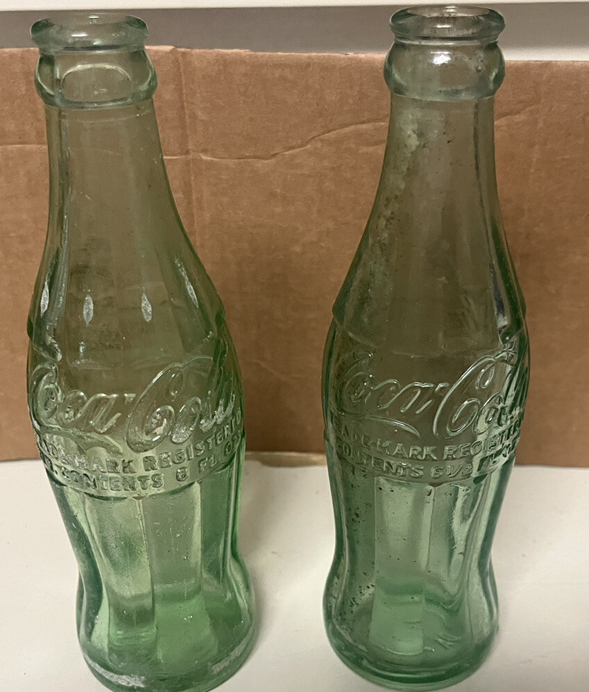 3 embossed coca cola bottles 6-6.5 Oz vintage waycross and savannah ga ...