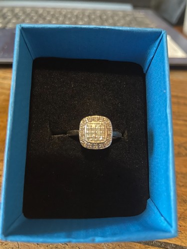 JTV Ring Size 10 Genuine 1/4 cwt Diamonds Sterling Silver Band | eBay