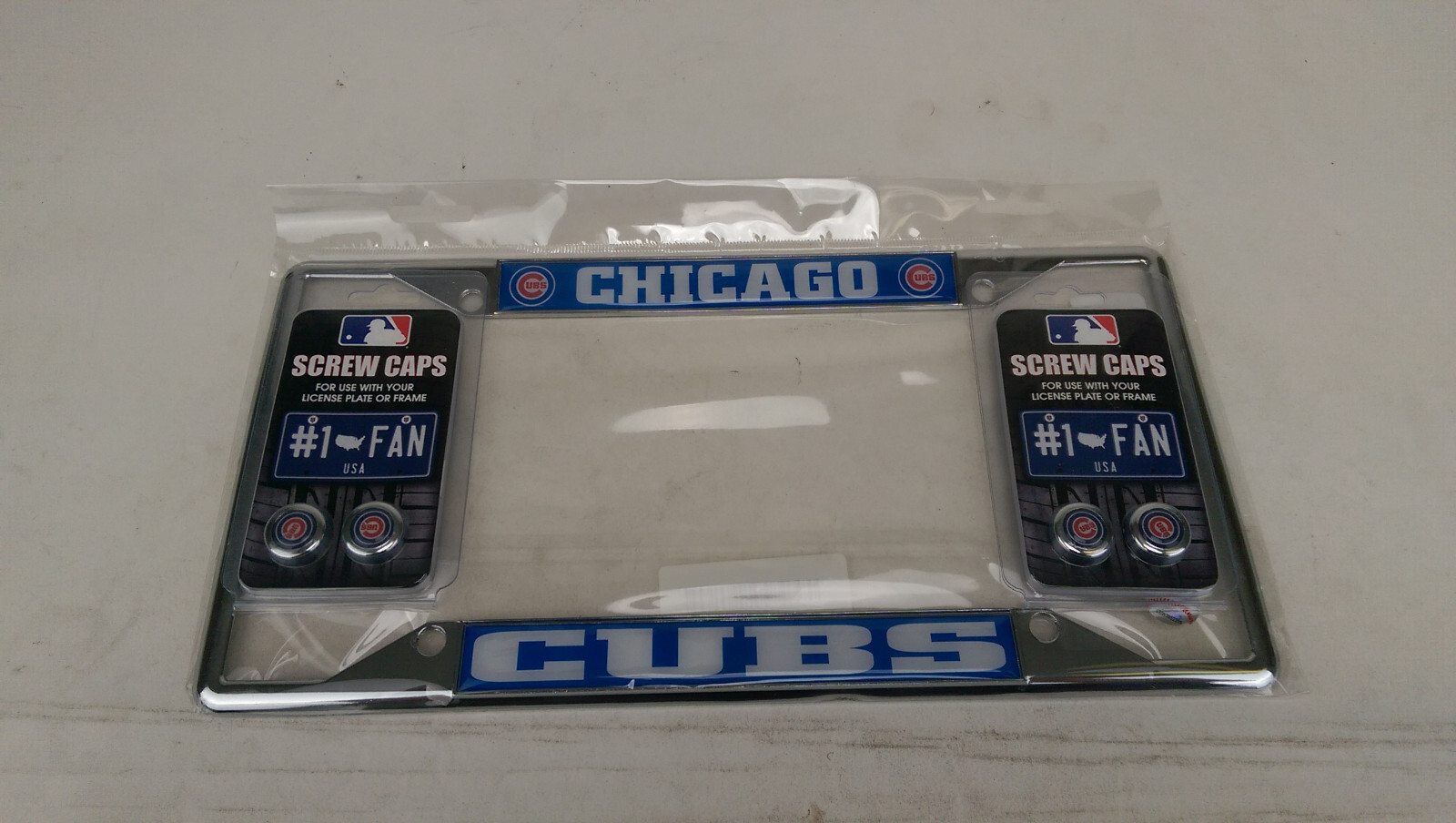 New 1 Chrome License Plate Frame and 4 Color Screw Caps MLB Chicago ...
