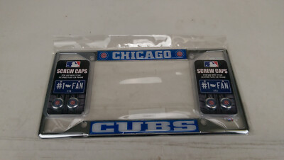 New 1 Chrome License Plate Frame and 4 Color Screw Caps MLB Chicago ...