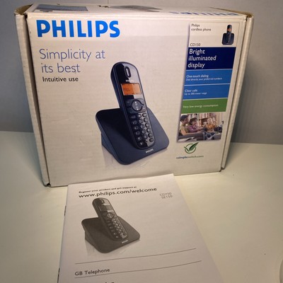 PHILIPS CD150 Single Cordless Phone with Caller ID Facility – Black | eBay