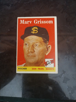 1958 Topps #399 Marv Grissom! EX! No Creases! | eBay