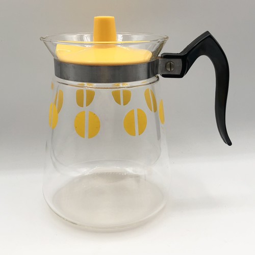 Retro Vintage Cory DBFL Glass Coffee Pot 8 cups Black plastic lid ...