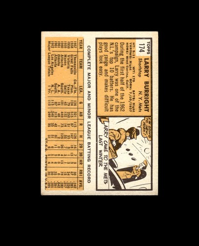 1963 Topps 174 Larry Burright EX #D1,407213 | eBay
