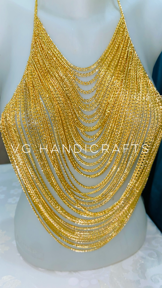 Crystal Unisex Top, Handmade Men Style Body Chain, Exclusive Lux Design ...