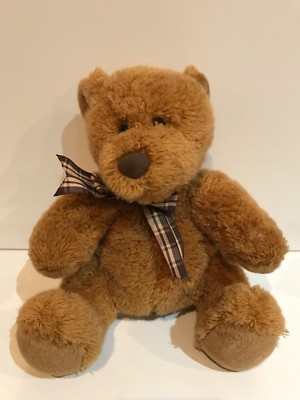 VINTAGE MTY International Co. Ltd 10" Brown Teddy Bear 🐻 with checkered ...